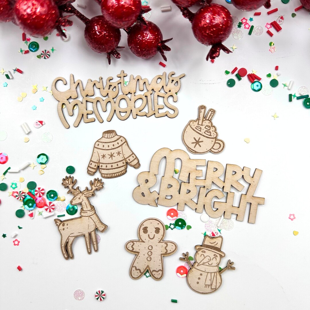 Veneer Engraved Embellishments for Scrapbooking| Paper Crafting| Card ...