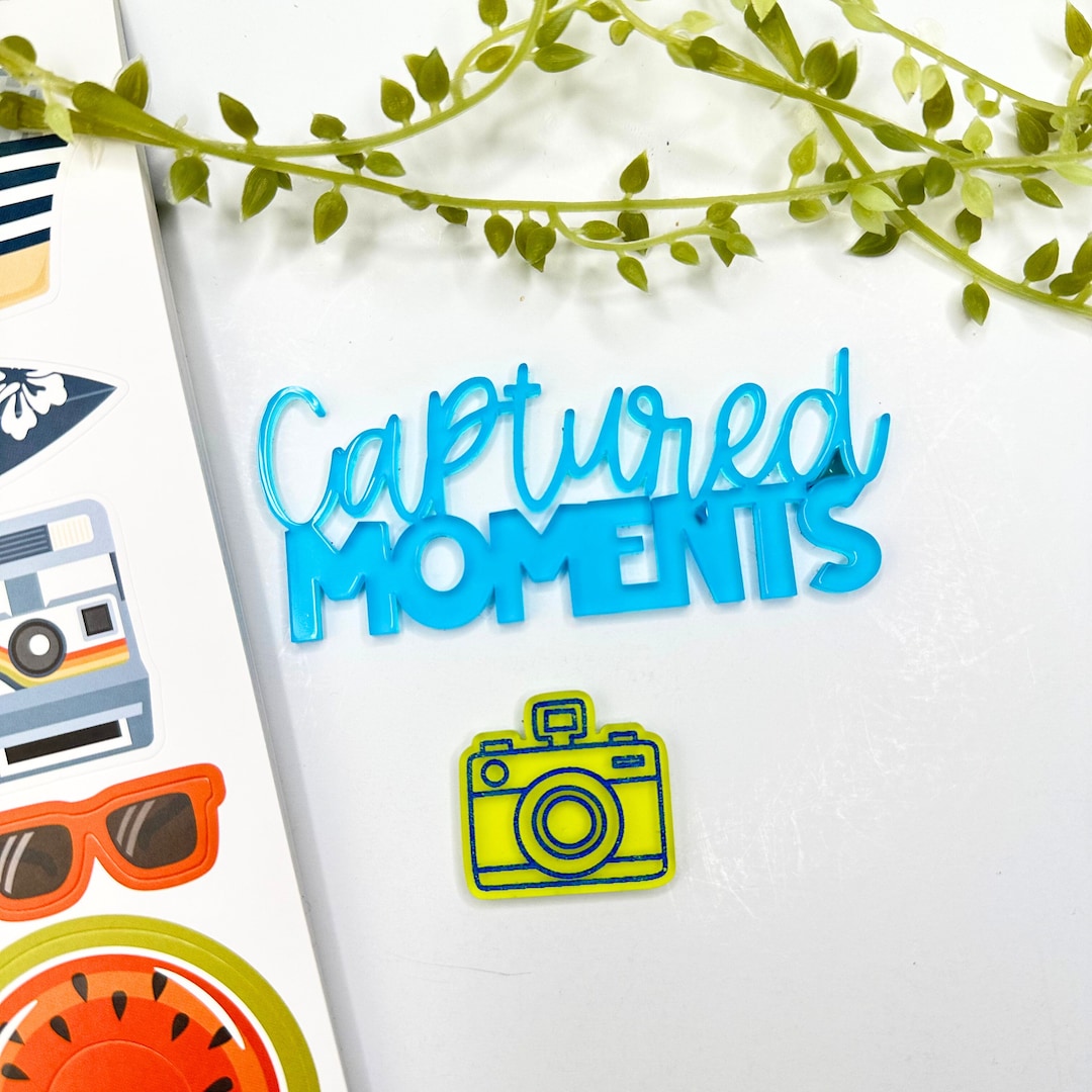 Engraved Camera Acrylic Embellishment: 'captured Moments' Scrapbooking ...