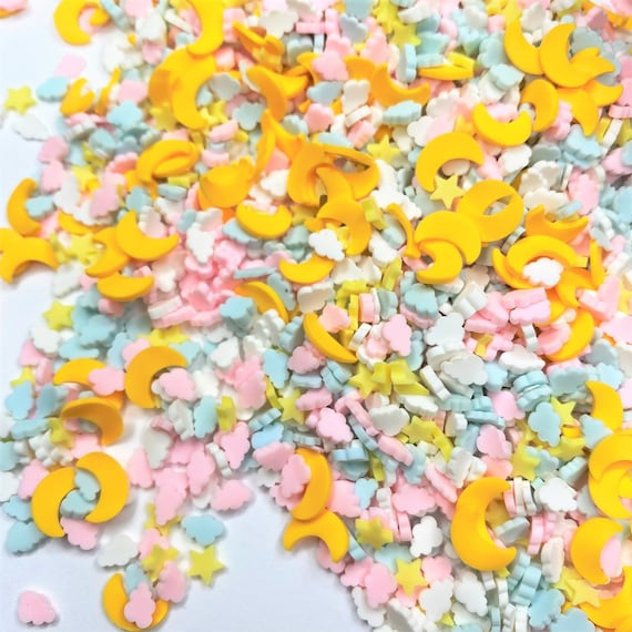 Stars Moon Clouds Sprinkles Polymer Clay Slices Mixed - Etsy