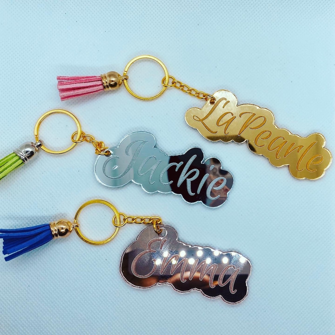 Engraved Mirror Acrylic Keychain - Etsy