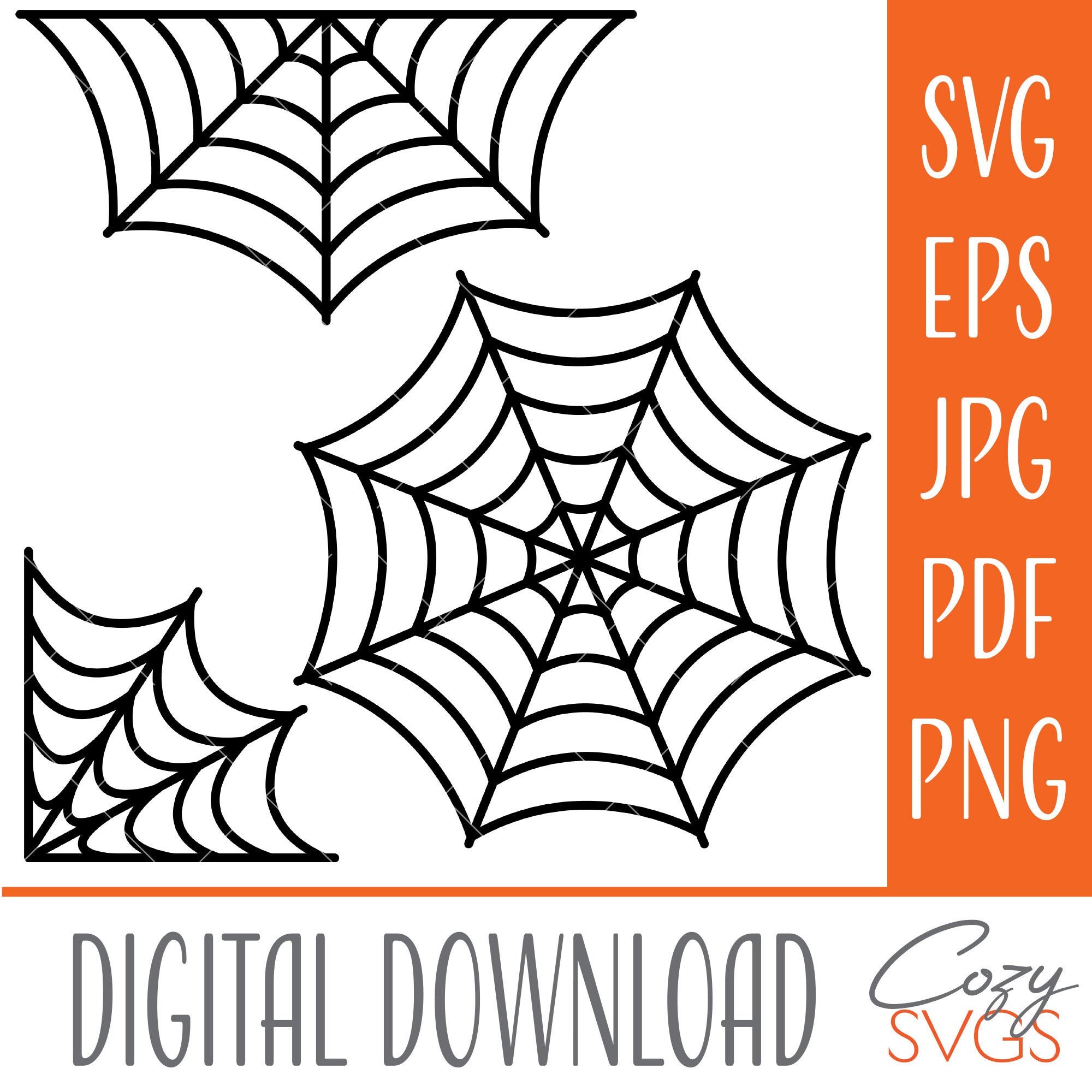 Spider Web Cut Files SVG File Halloween SVG Digital - Etsy