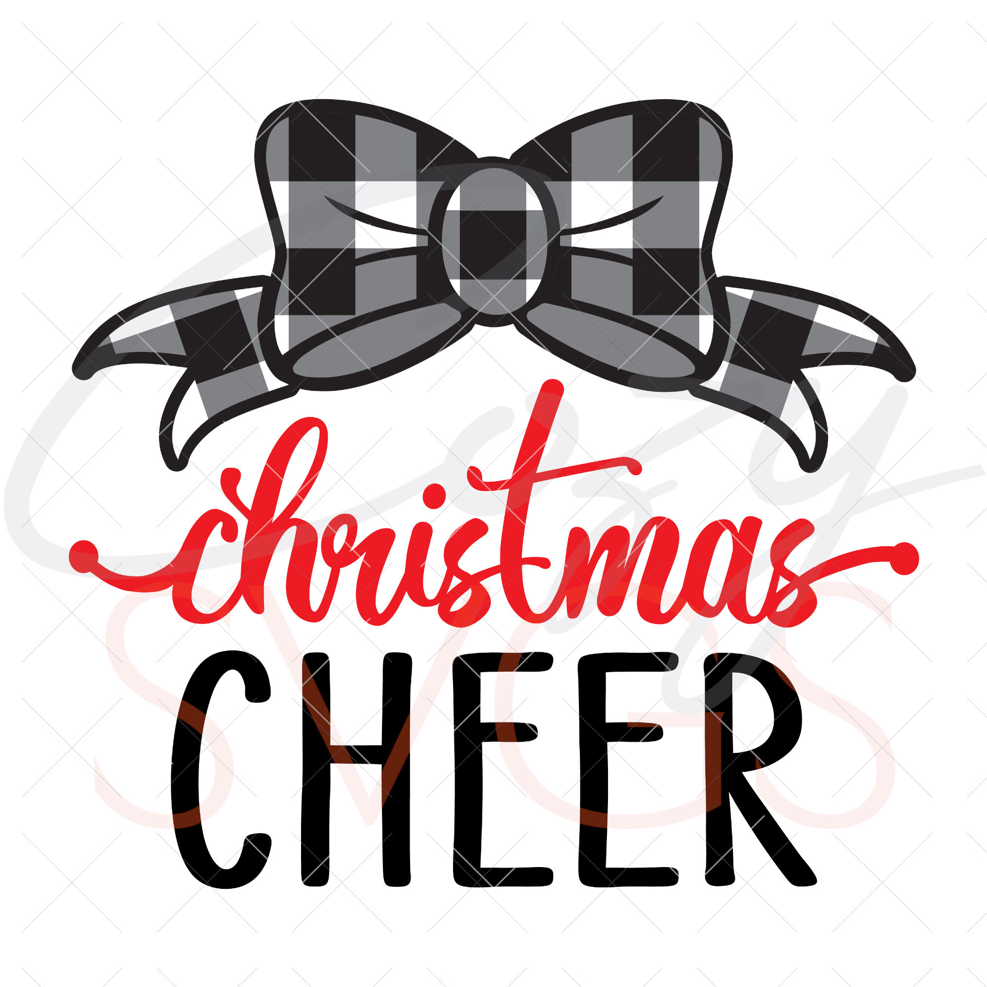 Christmas Svg Cut File Christmas Cheer Svg Christmas Bow - Etsy