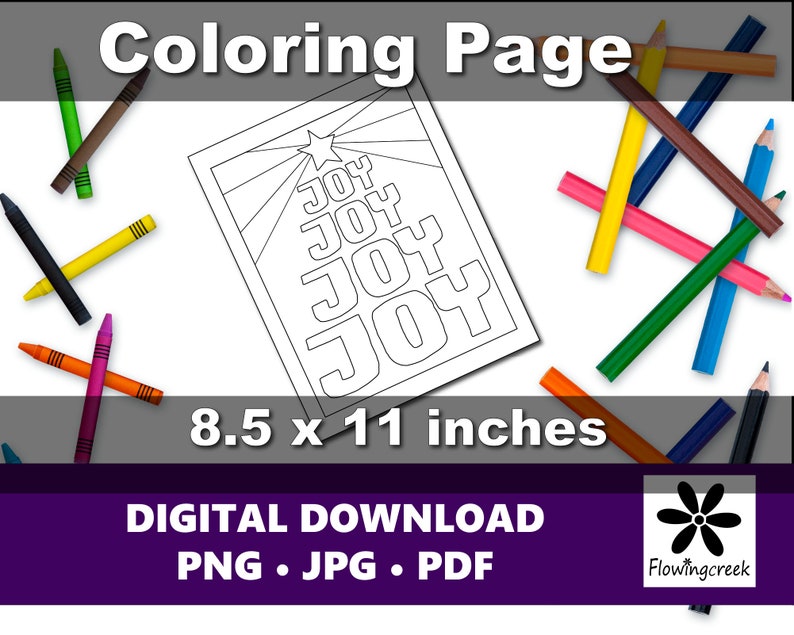 Joy Tree Printable Holiday Coloring Bundle Coloring Page - Etsy