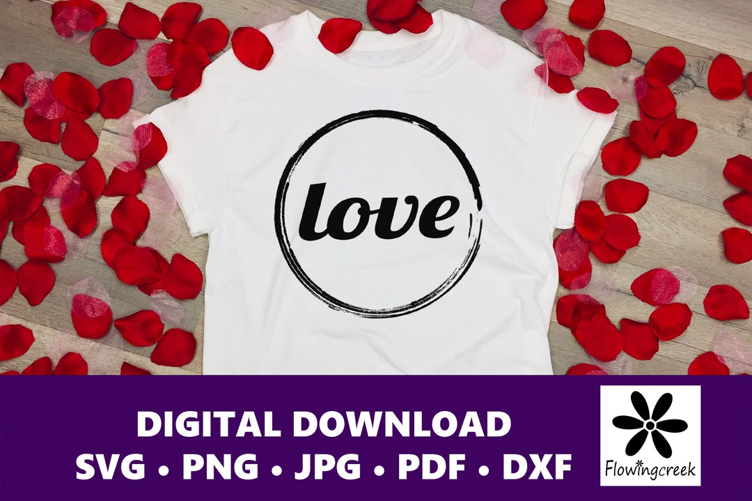 Love Round Border SVG, PNG, Sublimation, Clip Art, Cricut, Silhouette ...