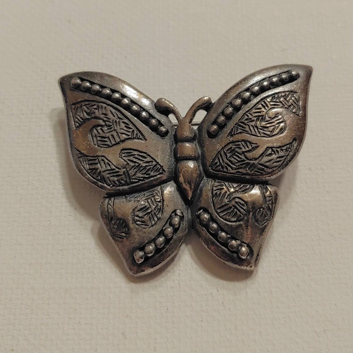 Pewter Butterfly Brooch/pin. Newpro Brand Vintage Silvertone Pin ...