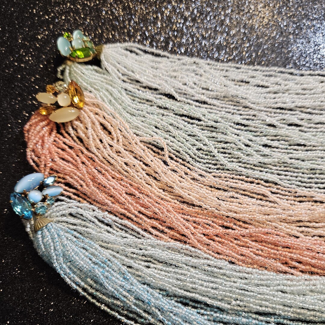Beautiful Vintage Valjean Spun Sugar Multi Strand Torsade 1960's ...
