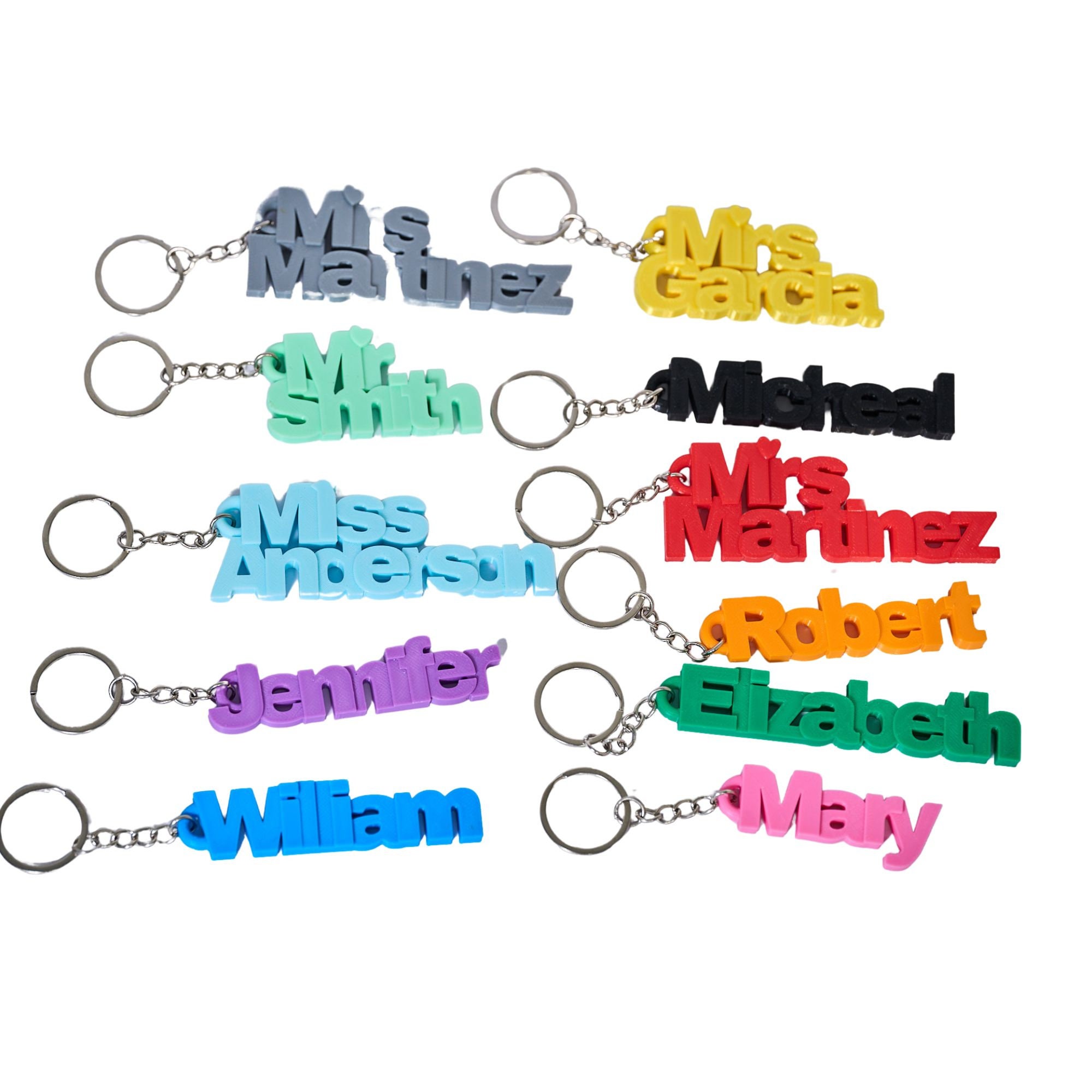 Custom 3D Printed Keychain- Personalized Name Tag, Bag Keychains ...