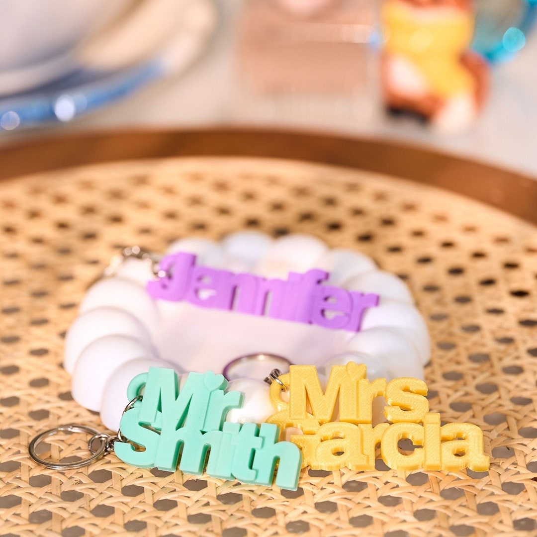 Custom 3D Printed Keychain- Personalized Name Tag, Bag Keychains ...