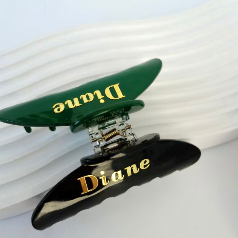 Custom Hair Claw Clips With Name/initials Metal Text/ Name - Etsy