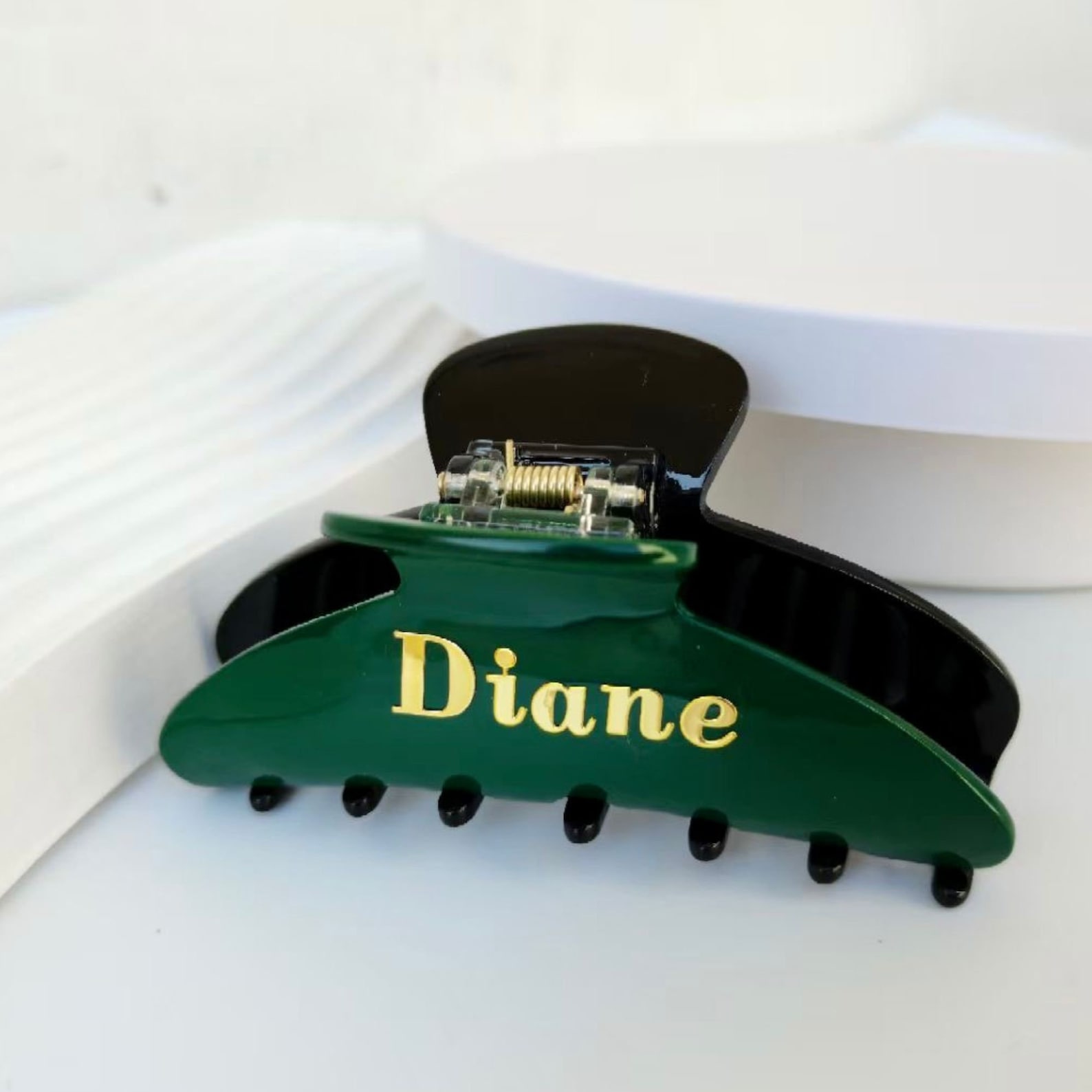 Custom Hair Claw Clips With Name/initials Metal Text/ Name - Etsy