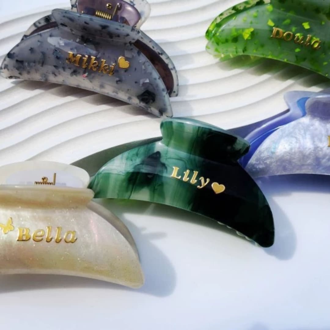Personalized Name Hair Clip - Custom Hair Name Claw, Initials/text ...