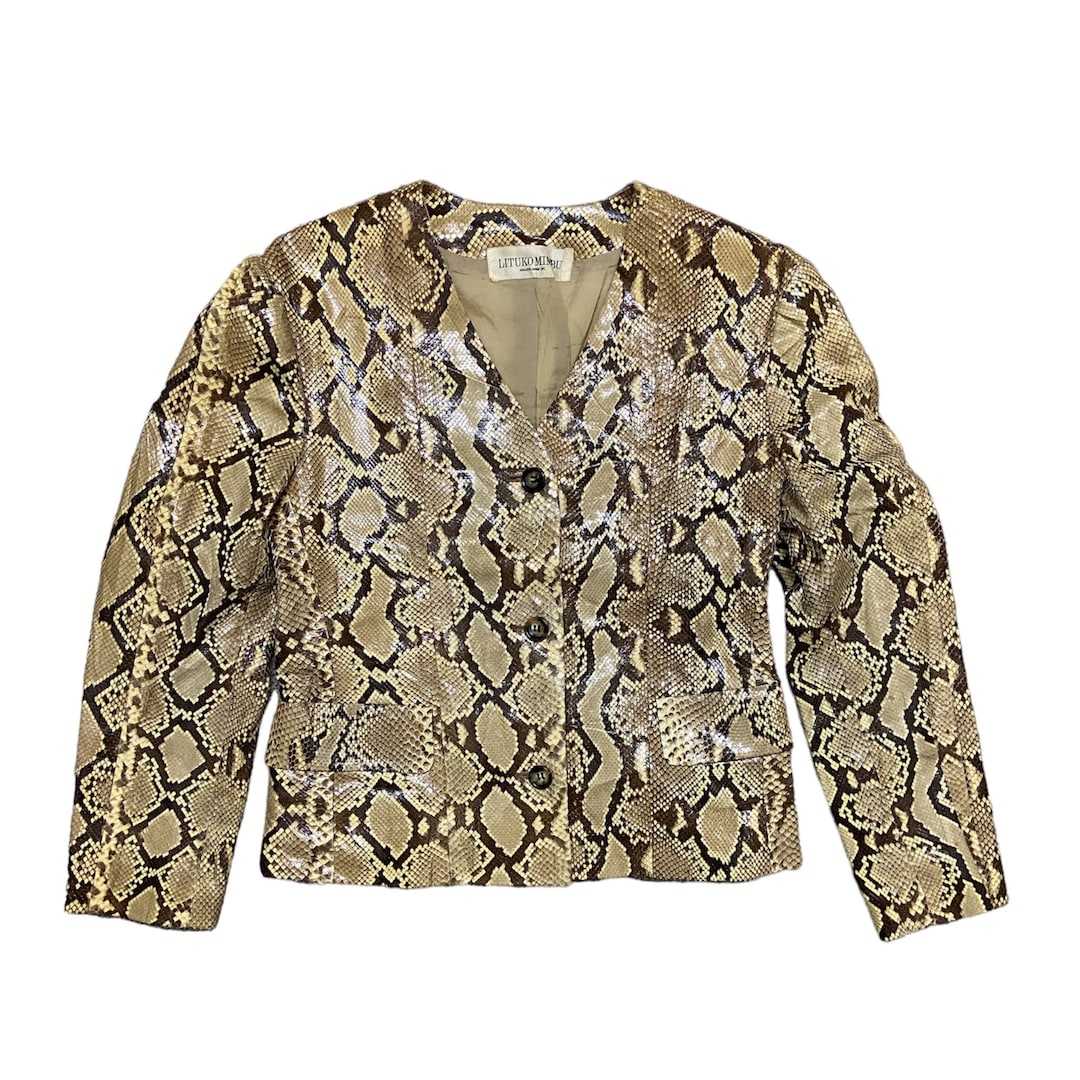 Vintage Lituko Mimbu Snake Skin Real Leather Jacket - Etsy