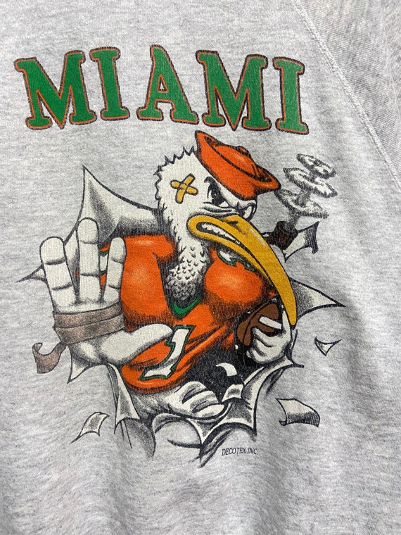 Rare Vintage Miami Hurricanes Mirror Print Sweatshirt… - Gem
