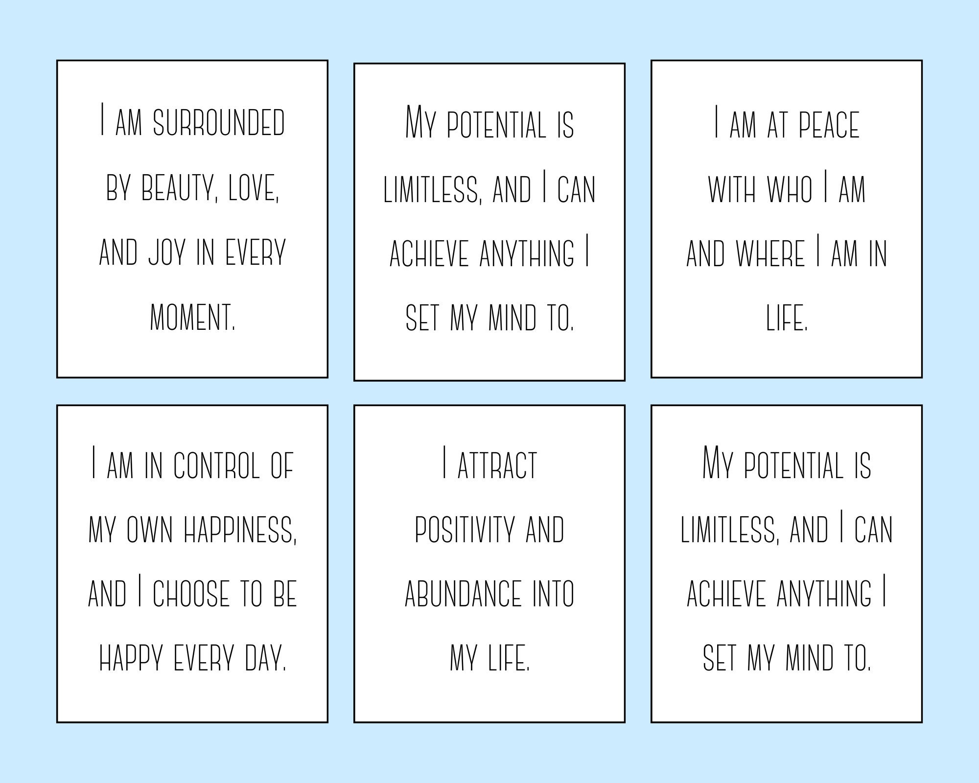 Printable Positive Affirmation Cards - Etsy