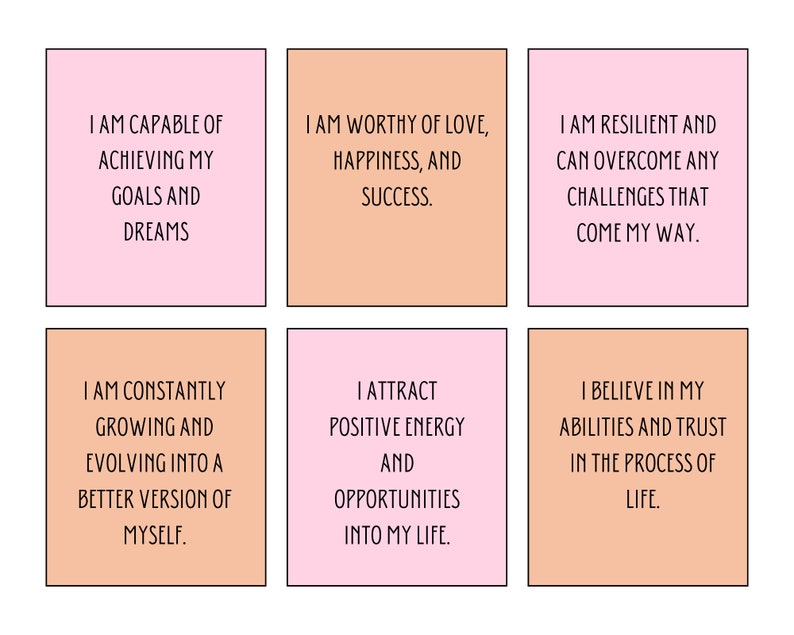 Printable Positive Affirmation Cards - Etsy