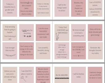 60 Affirmation Cards Digital Download, Mindfulness Affirmations Deck ...