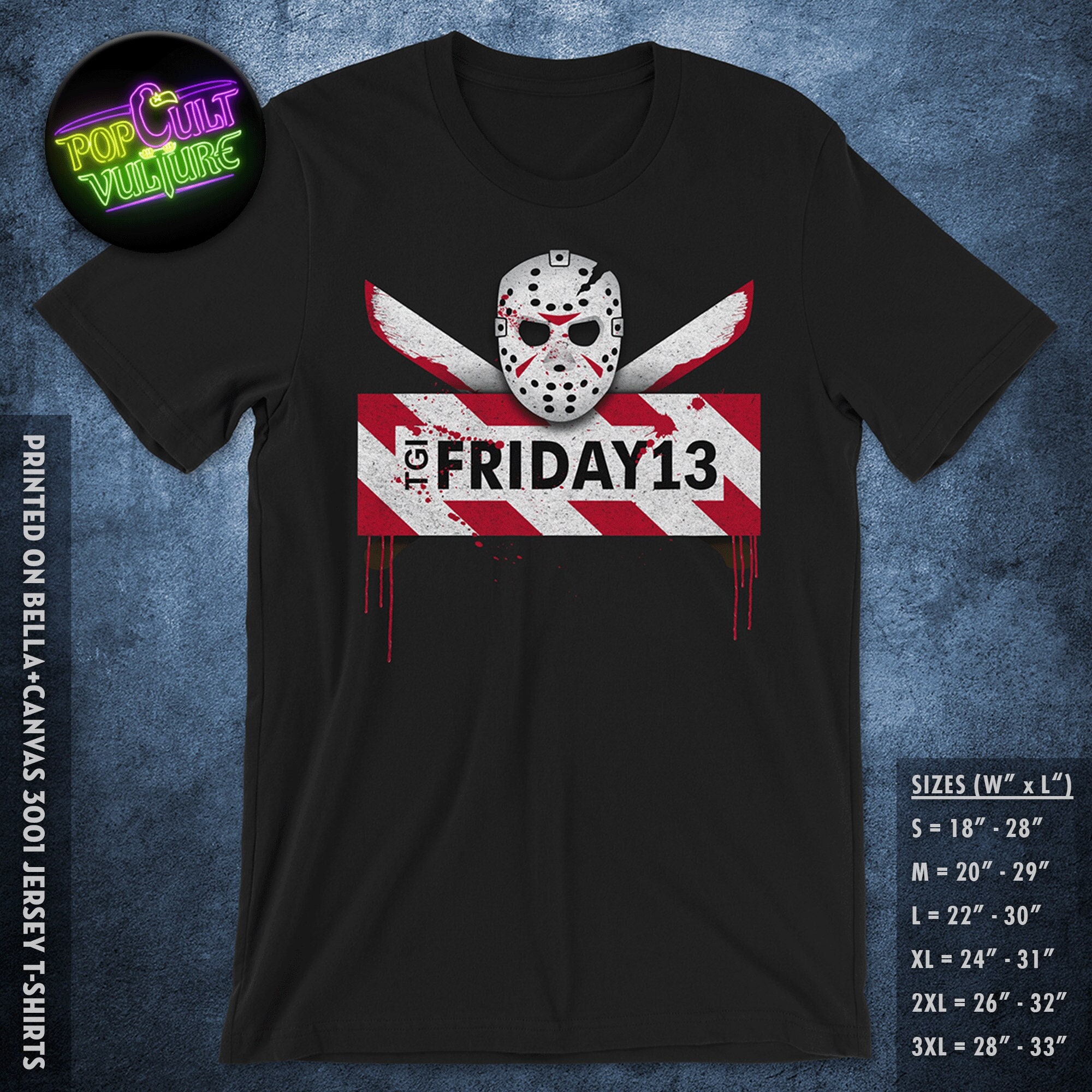 Jason, Friday the 13th Parody Tee, TGIF, Halloween, Vintage-style ...