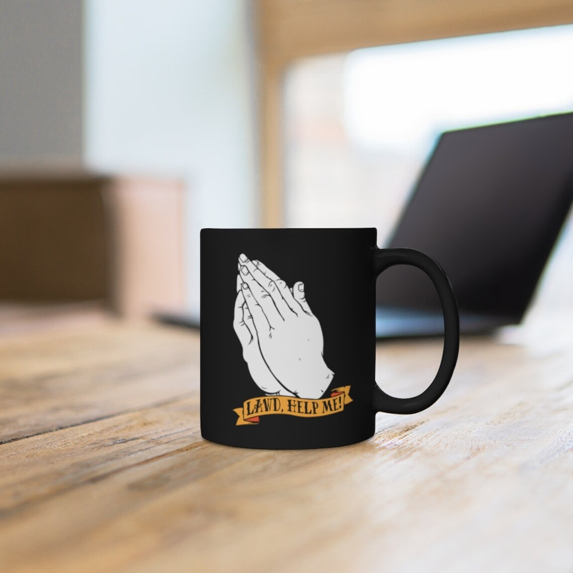 Lawd Help Me Praying Hands Coffee 11oz Black Mug Etsy