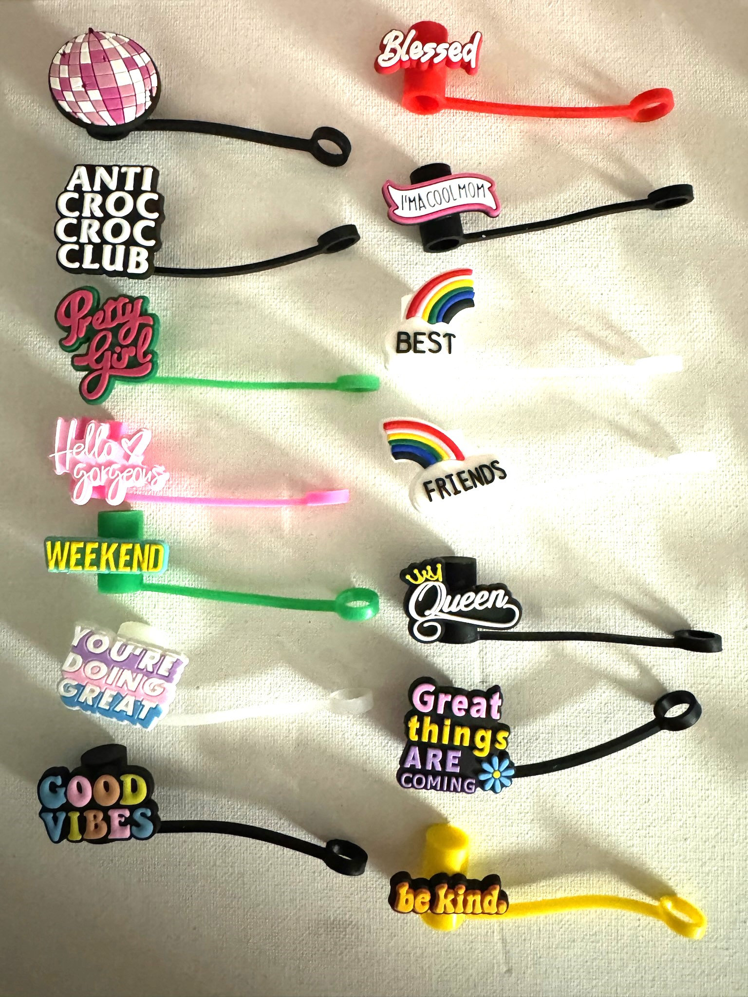 Straw Toppers, Inspirational Quotes Straw Toppers - Etsy