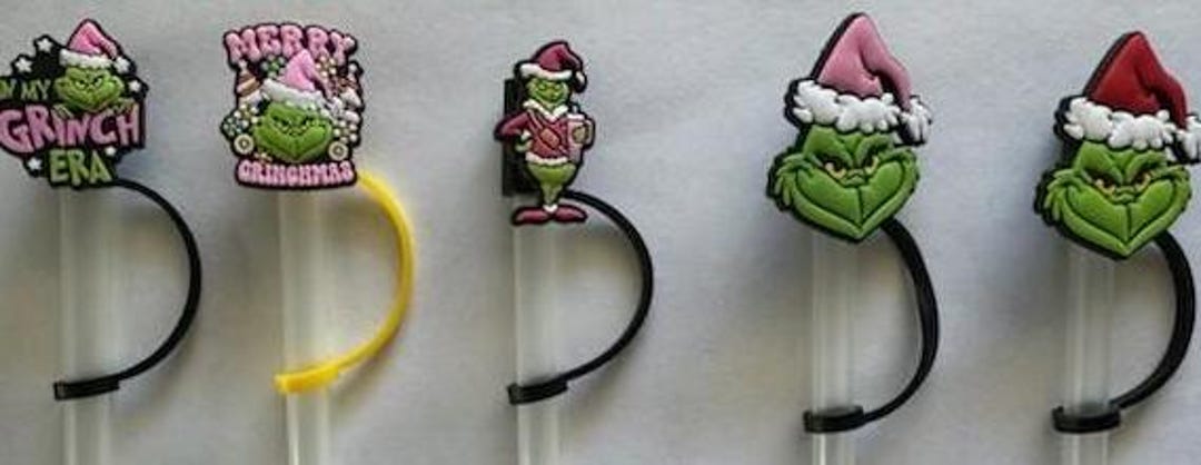 Grinch Straw Topper, Pink Grinch - Etsy