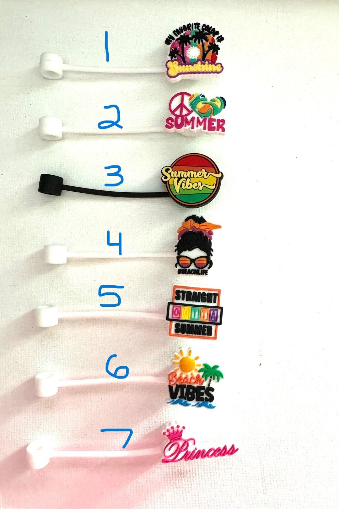 Summer Cute Straw Toppers, Beach Straw Toppers - Etsy