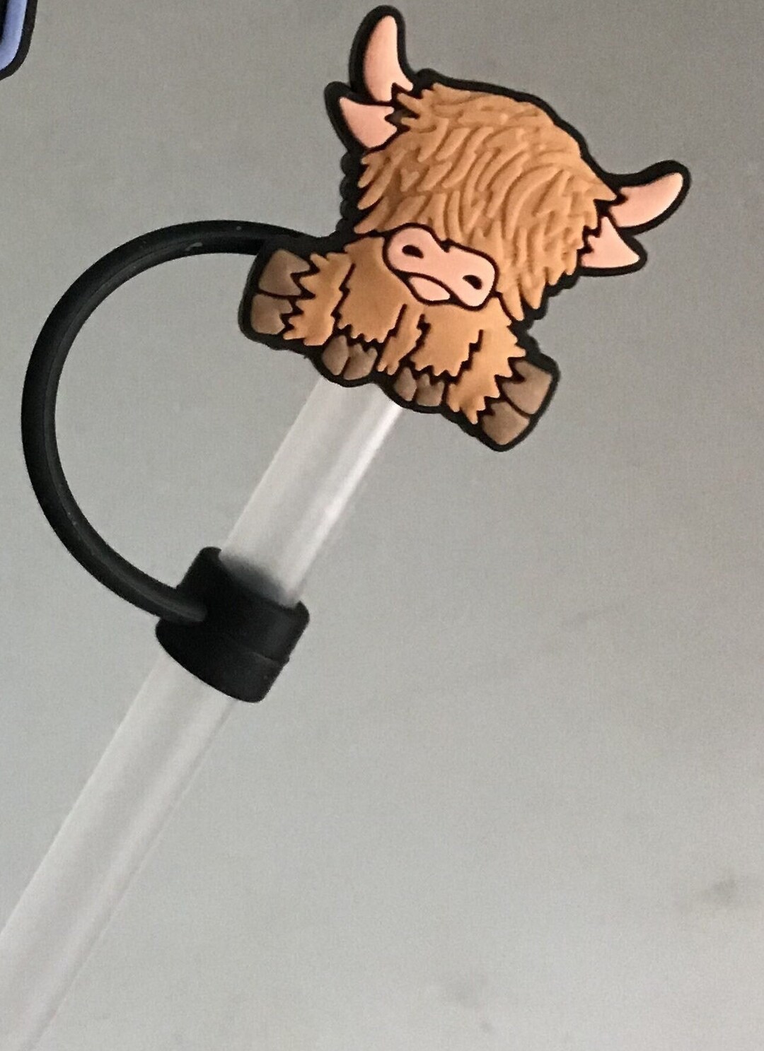 Highland Cow Straw Topper Straw Covers Drink Toppers. - Etsy