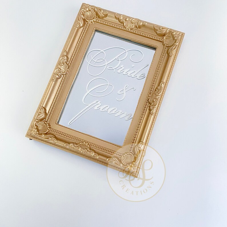 Gold Vintage Mirror Wedding Sign Baroque Ornate | Etsy