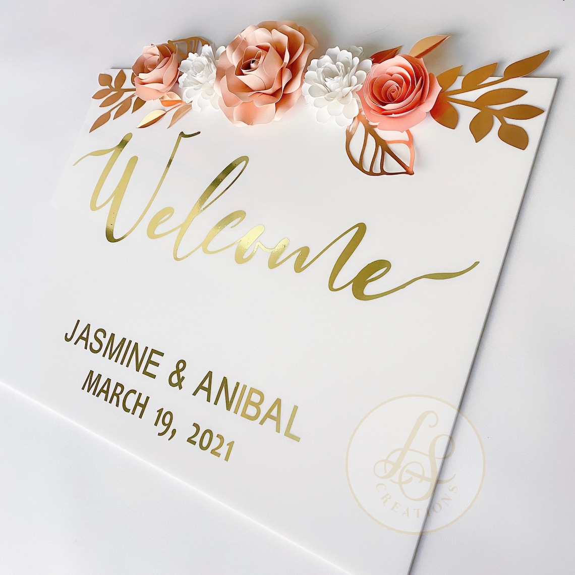 Welcome Wedding Sign Bride and Groom Names and Wedding Date | Etsy