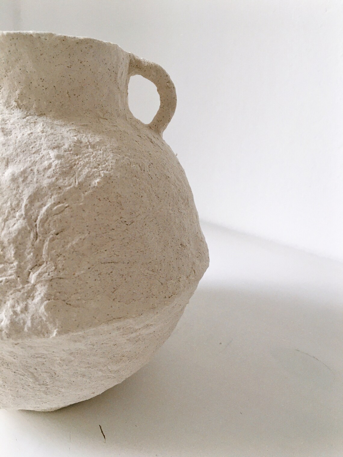 Handmade Organic Texture Papier-mâché Vase With Handles - Etsy