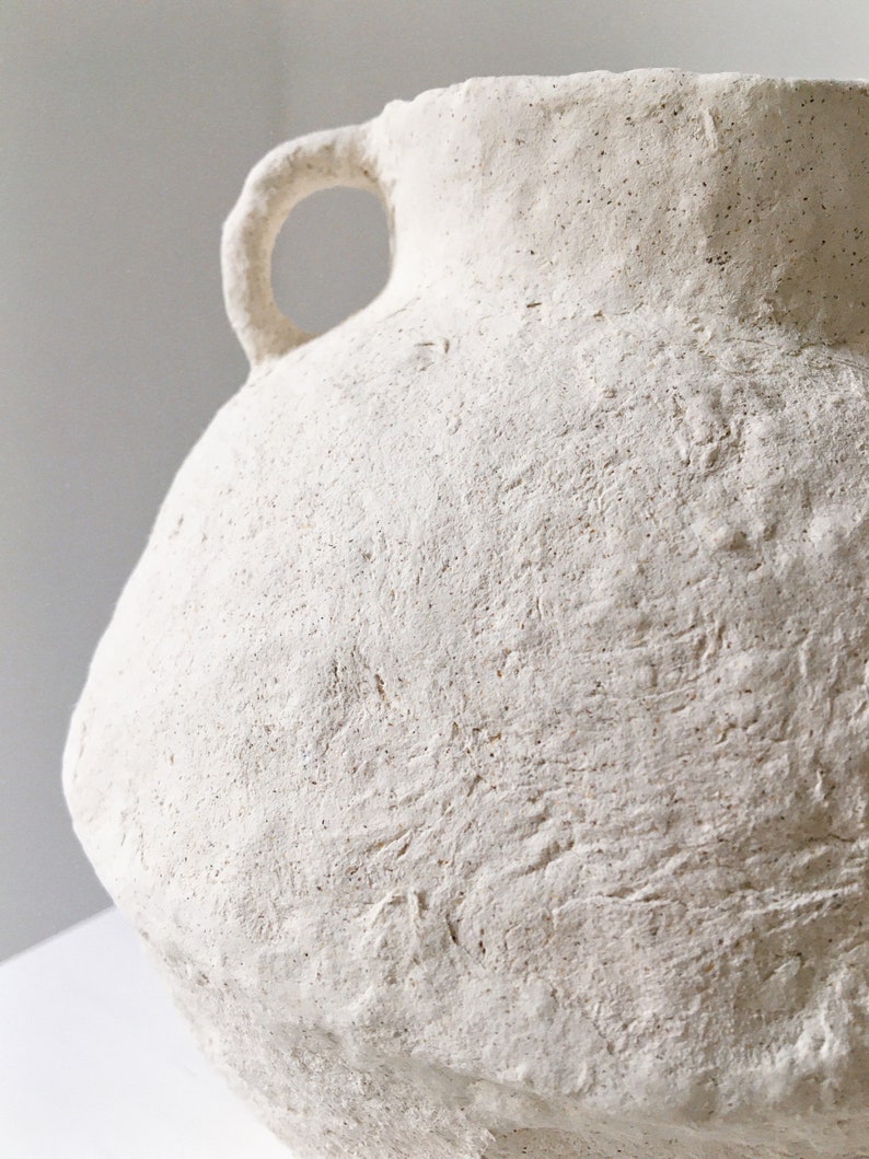 Handmade Organic Texture Papier-mâché Vase With Handles - Etsy