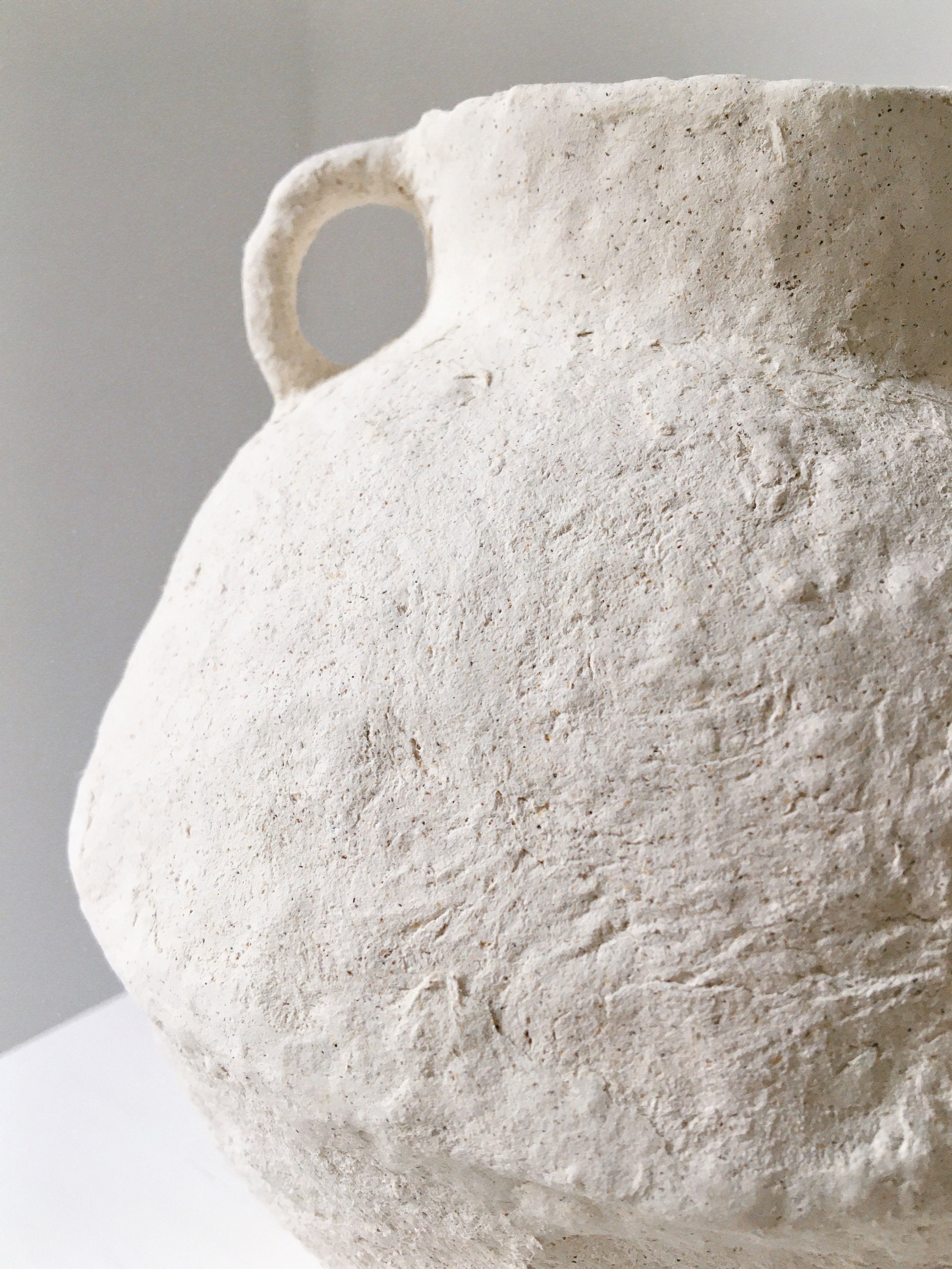Handmade Organic Texture Papier-mâché Vase With Handles - Etsy