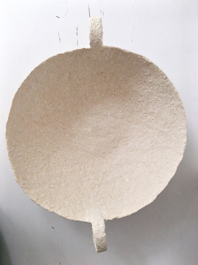 Handmade Organic Texture Large Papier-mâché Bowl With Handles - Etsy