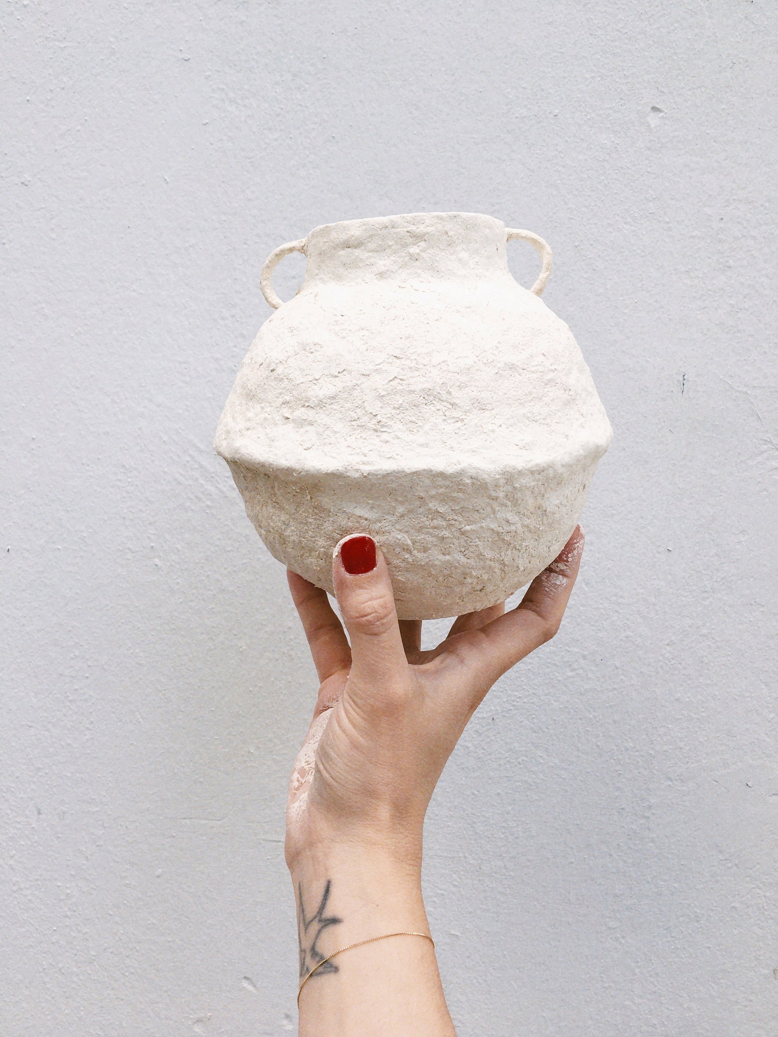 Handmade Organic Texture Papier-mâché Vase With Handles - Etsy