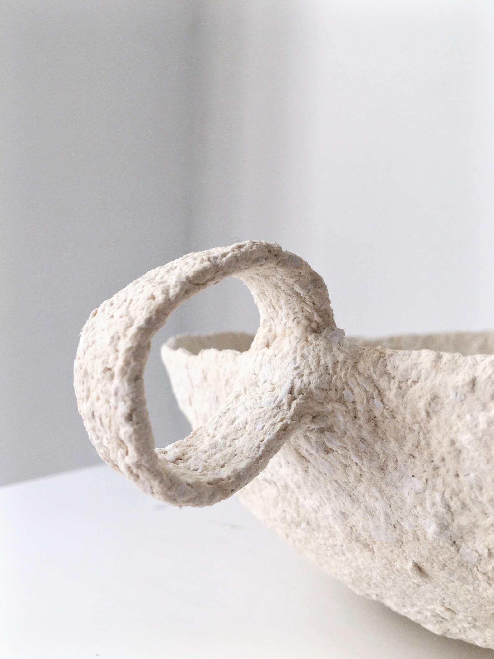 Handmade Organic Texture Large Papier-mâché Bowl With Handles - Etsy