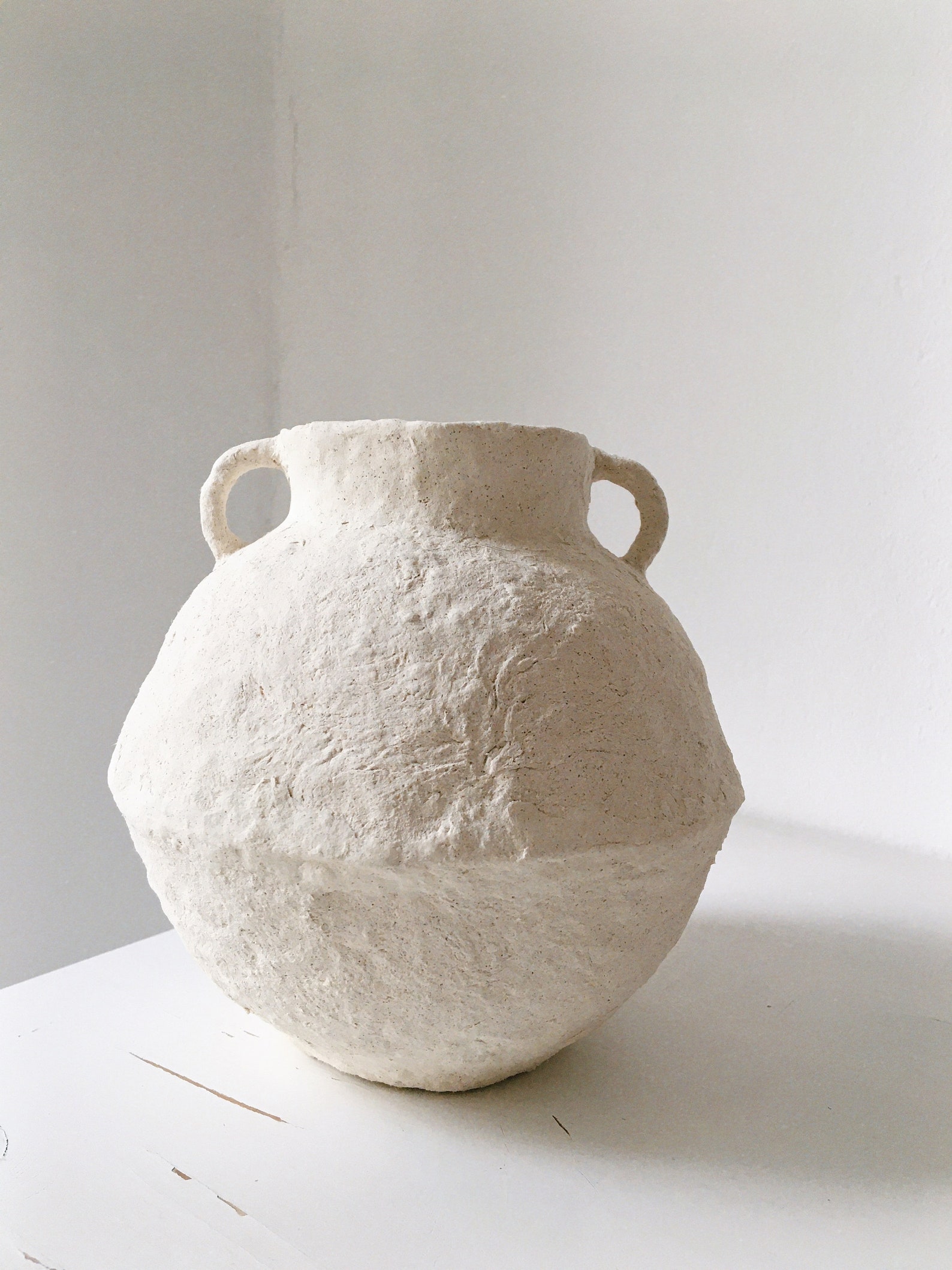 Handmade Organic Texture Papier-mâché Vase With Handles - Etsy