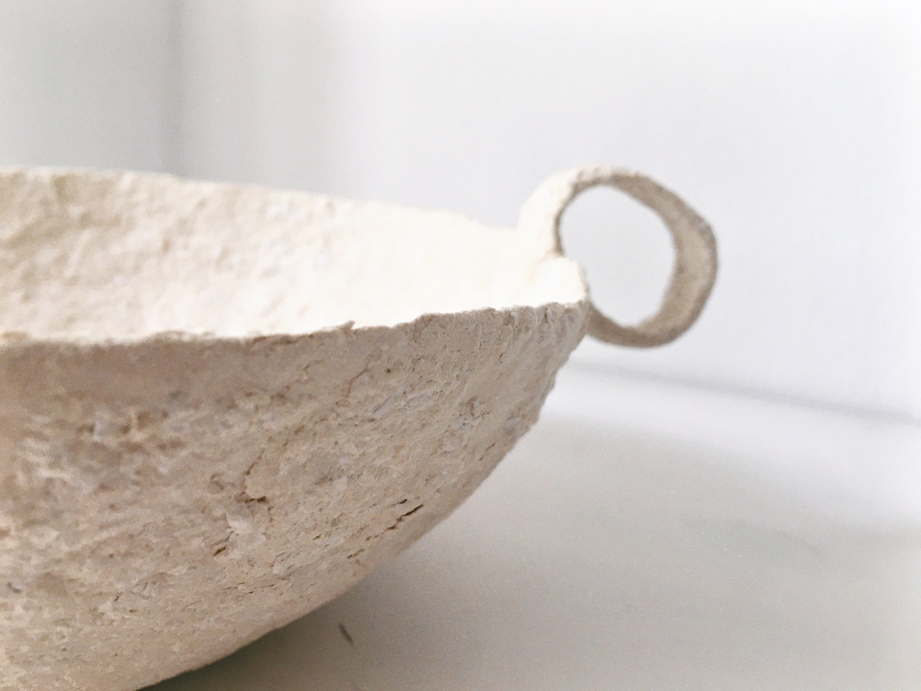 Handmade Organic Texture Large Papier-mâché Bowl With Handles - Etsy
