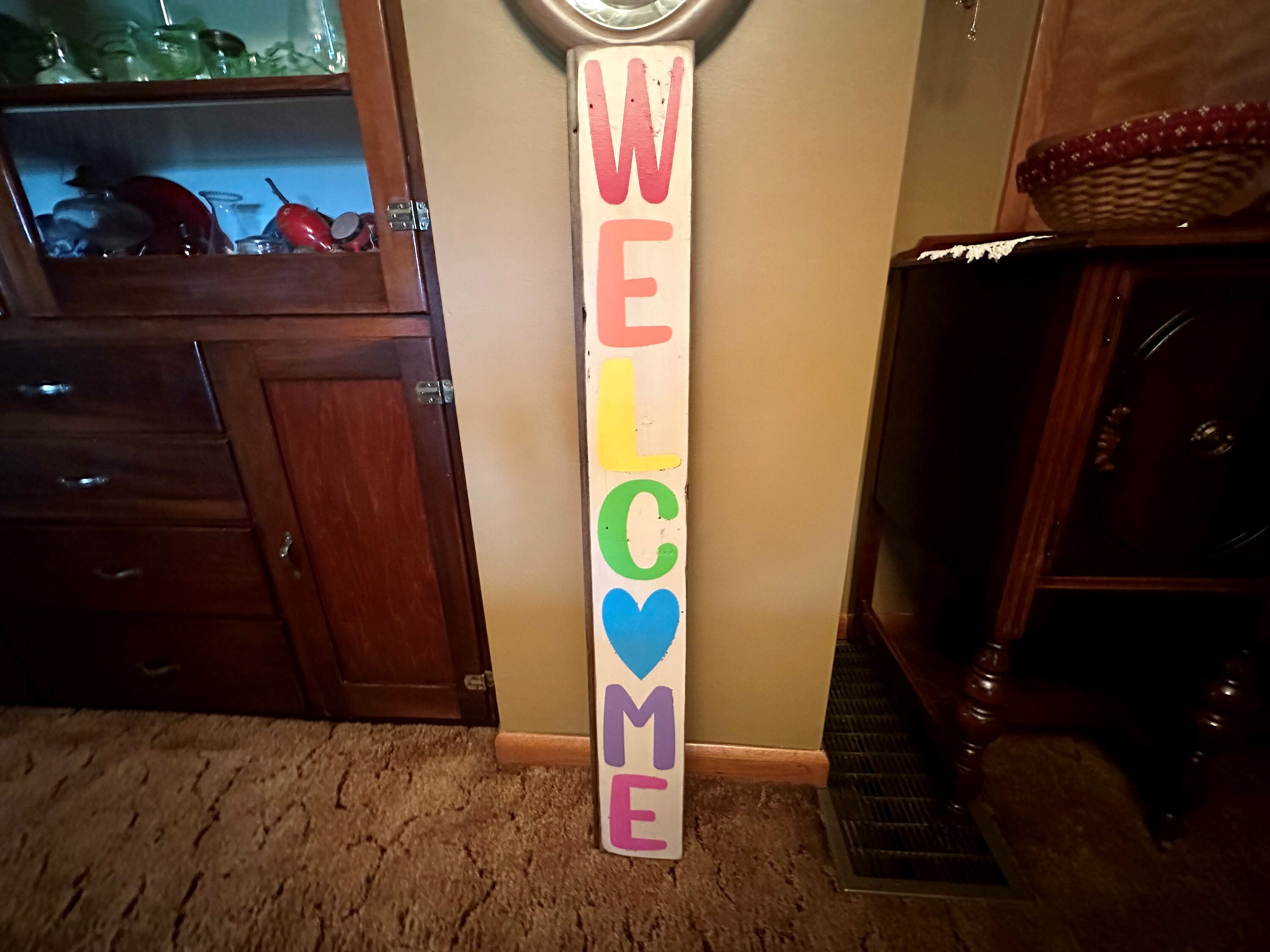 Rainbow Welcome Porch Sign | Pride Outdoor | Welcome Sign | LGTBQ ...