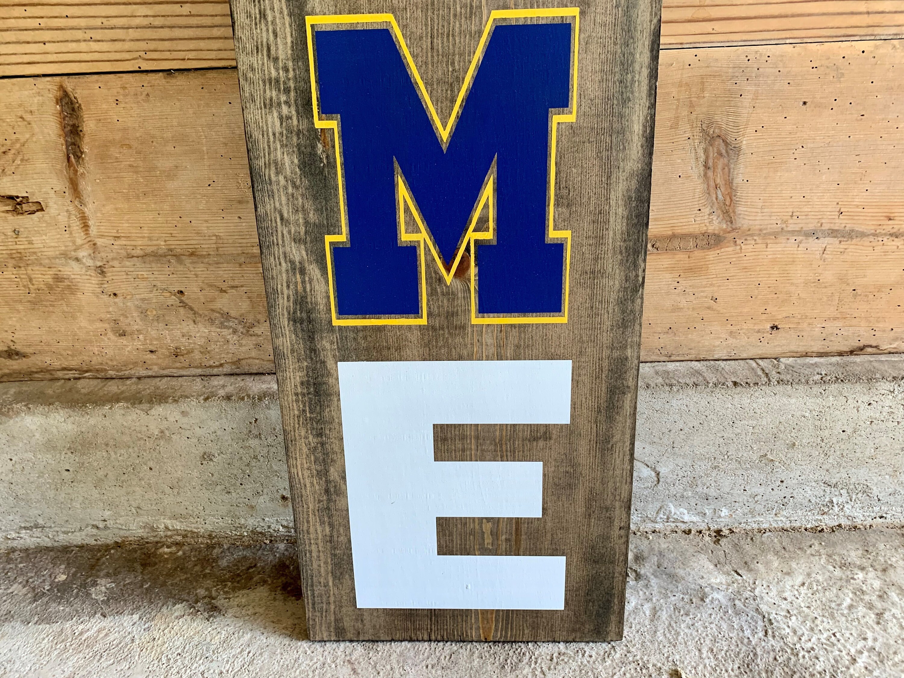 Michigan Welcome Sign, Wood Welcome Sign, Block M Welcome, Welcome ...