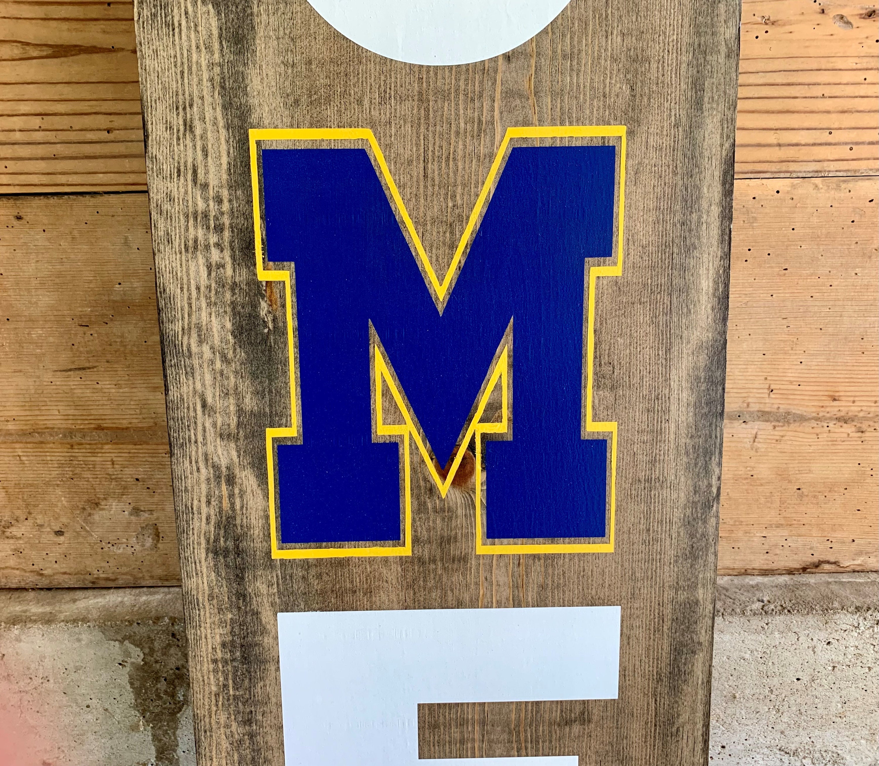Michigan Welcome Sign, Wood Welcome Sign, Block M Welcome, Welcome ...