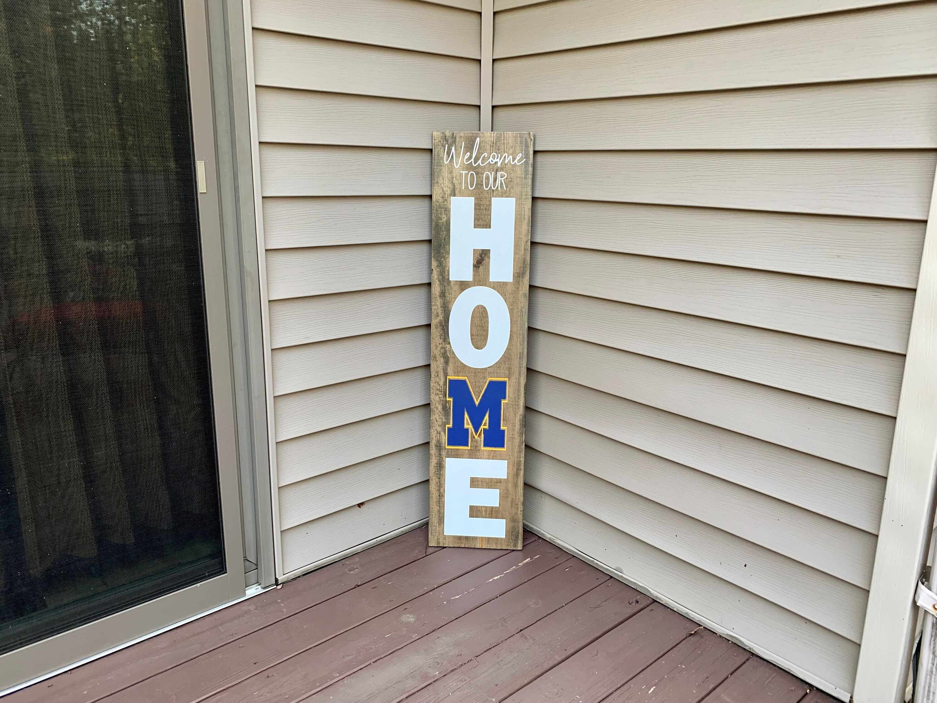 Michigan Welcome Sign, Wood Welcome Sign, Block M Welcome, Welcome ...