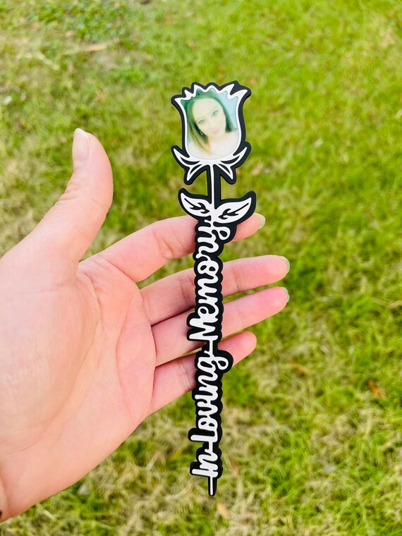 In Loving Memory Magnetic Photo Acrylic Rose Memorial Rose - Etsy