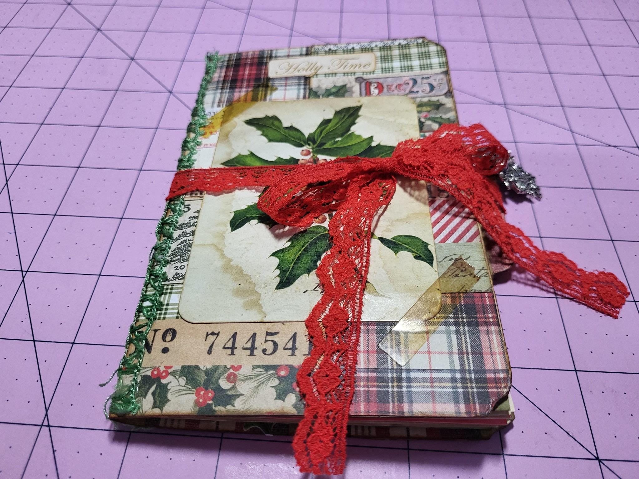 Handmade Tim Holtz File Folder holly Time Christmas Journal - Etsy