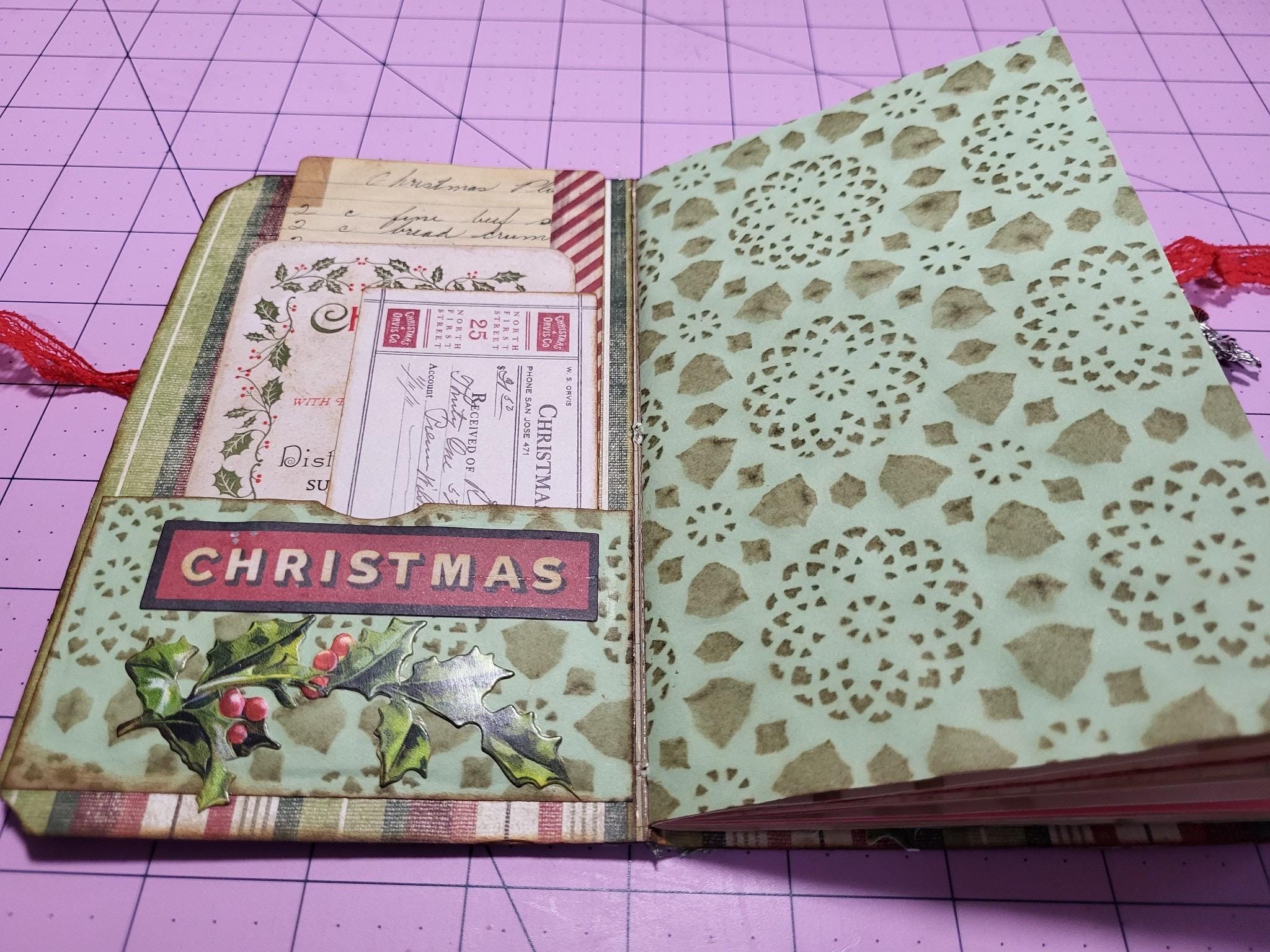 Handmade Tim Holtz File Folder holly Time Christmas Journal - Etsy