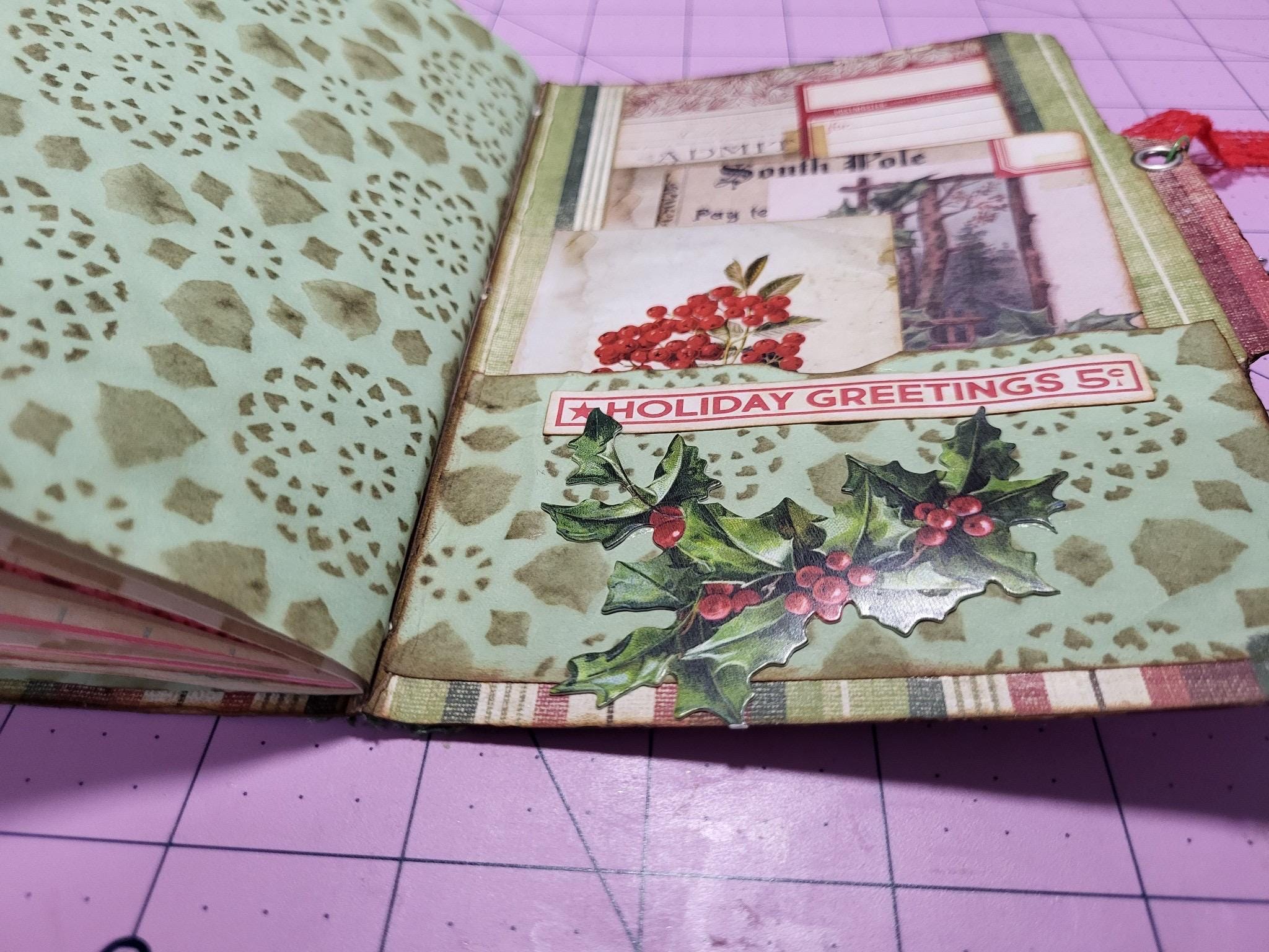 Handmade Tim Holtz File Folder holly Time Christmas Journal - Etsy