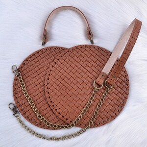 Set for making a round bag Paris from genuine leather for | Etsy