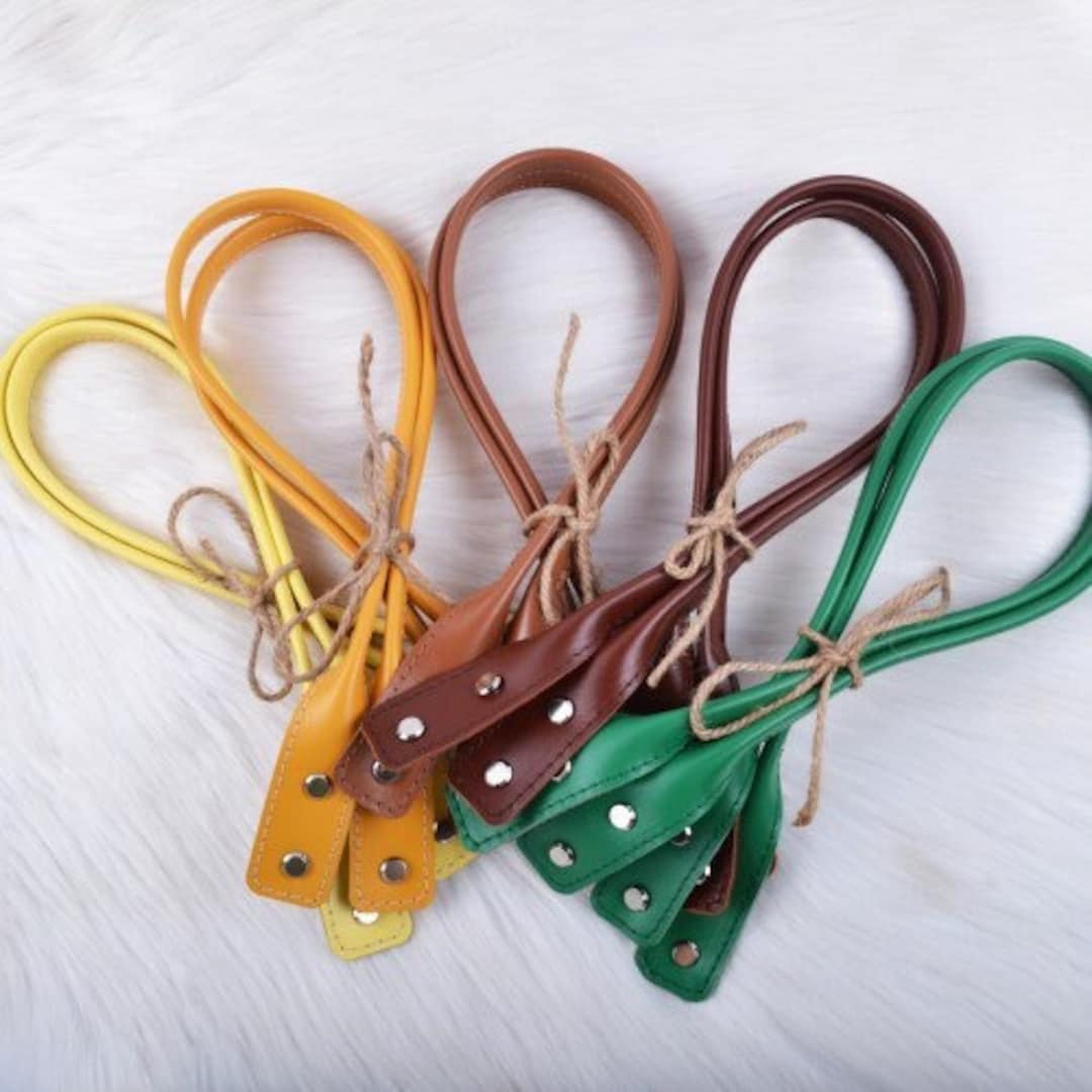 Leather Handles for Bag With Simple Screw Fixing 65 Cm, Pair Genuine ...