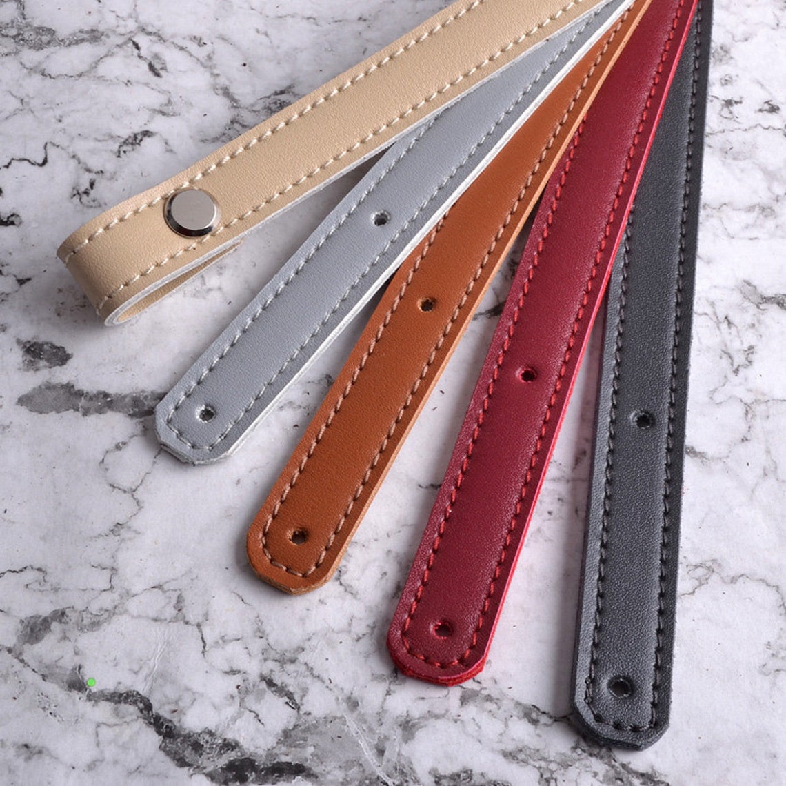 Set of PU leather handles for a bag with screws 65x1.5cm | Etsy