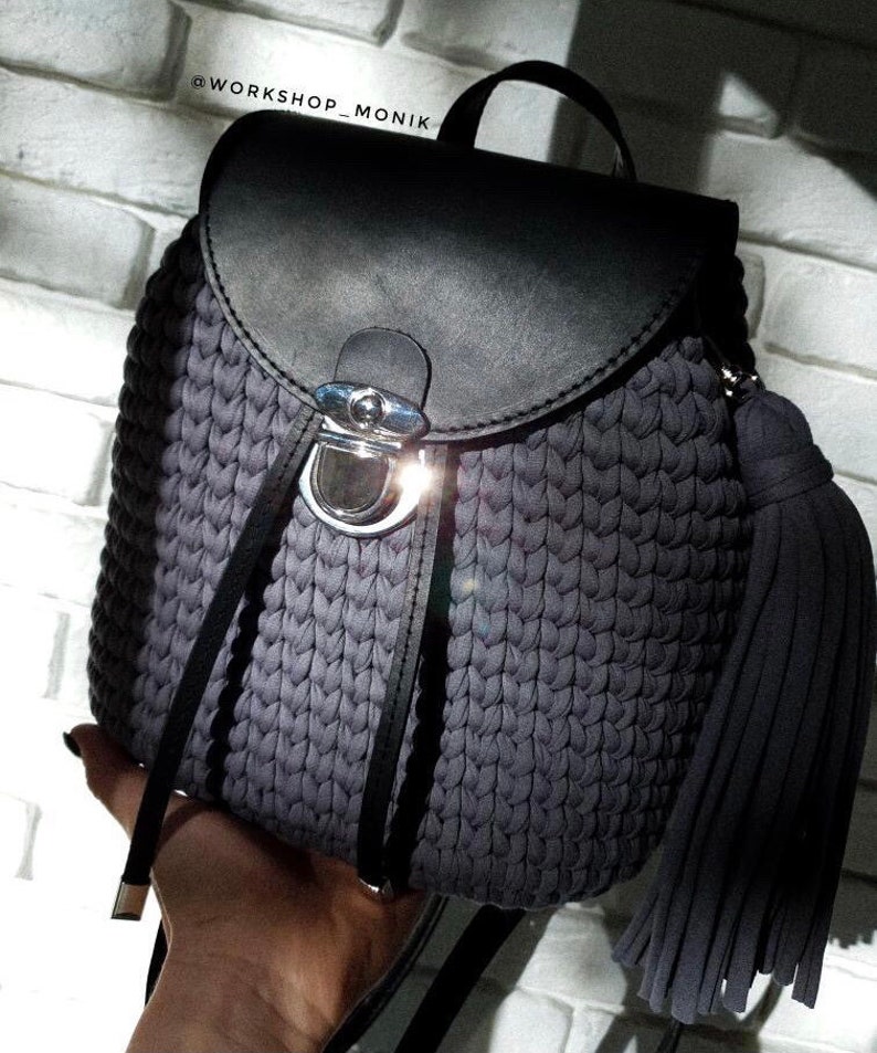 Kit for Crochet and Knitting Backpack Genuine Leather Set With | Etsy