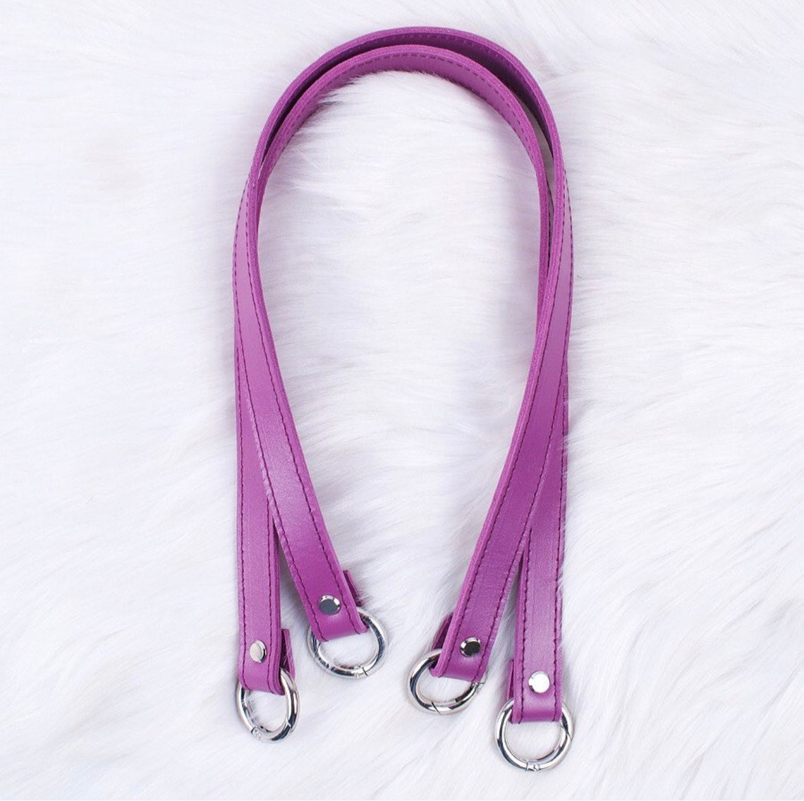 Set of Leather Handles for Bag With Screws and Rings 70x2 Cm. - Etsy