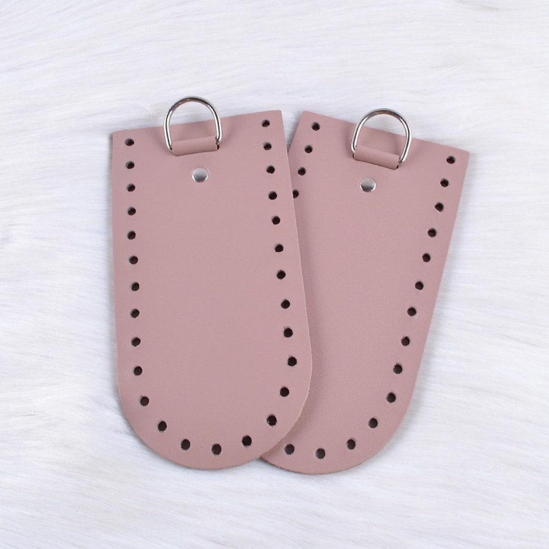 Set of Genuine Leather Base for Crochet Bag, Side Fasteners. Shoulder ...